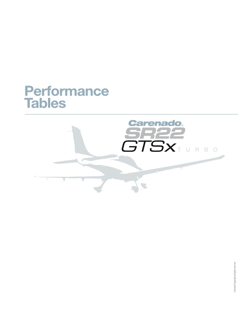 SR22T Performance Tables | PDF | Aviation | Airspeed