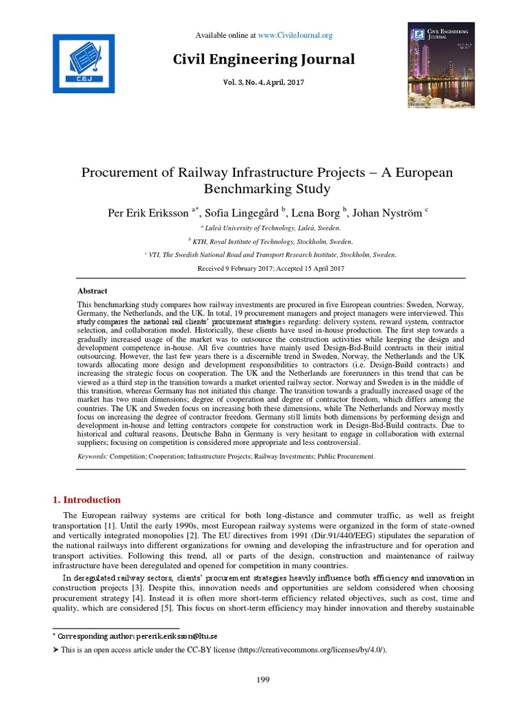 Procurement of Railway Infrastructure Projects - A | PDF | Employment ...