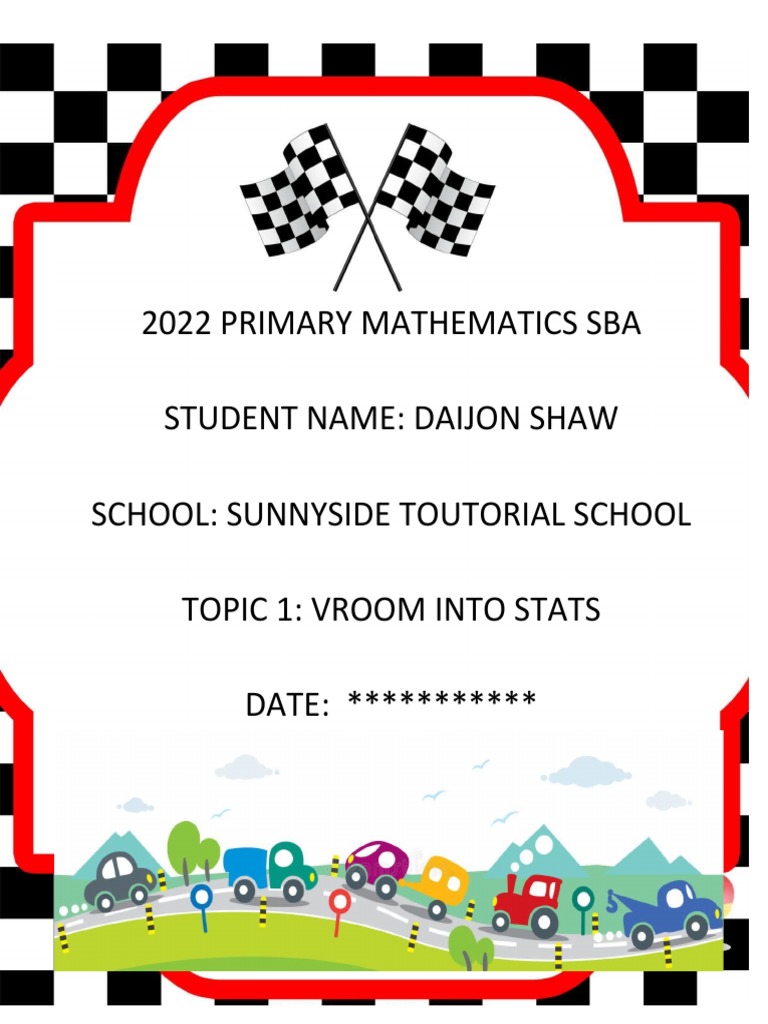 Math Sba Cover Page | PDF | Sport Utility Vehicle | Vehicles