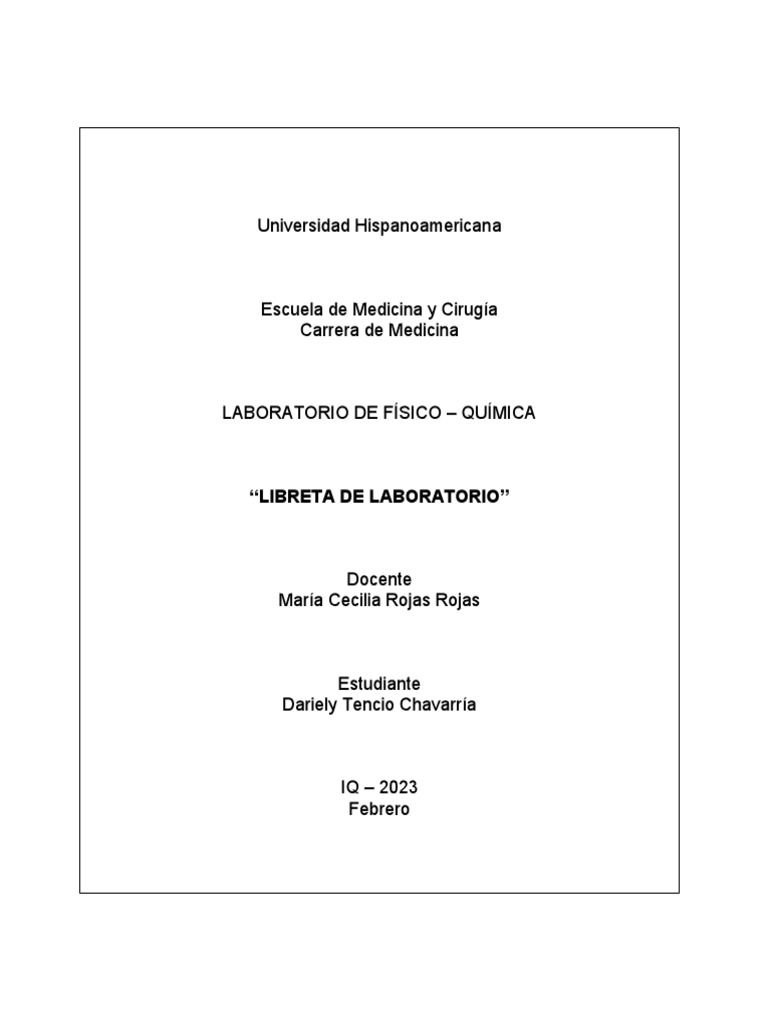 Portada Libreta de Laboratorio | PDF