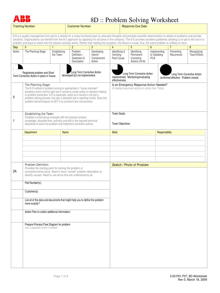 8 D Worksheet | Causality | Systems Science