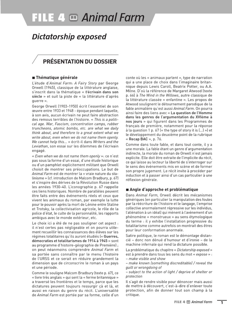 Animal Farm | PDF | Romans | Fable