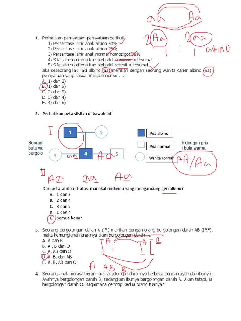 Bahas Latihan Pola Hereditas Manusia | PDF
