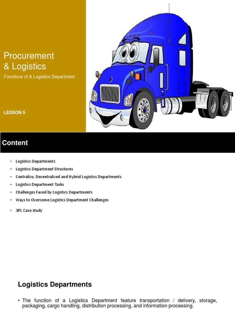 L5 Functions of A Logistics Department | PDF | Logistics | Supply Chain