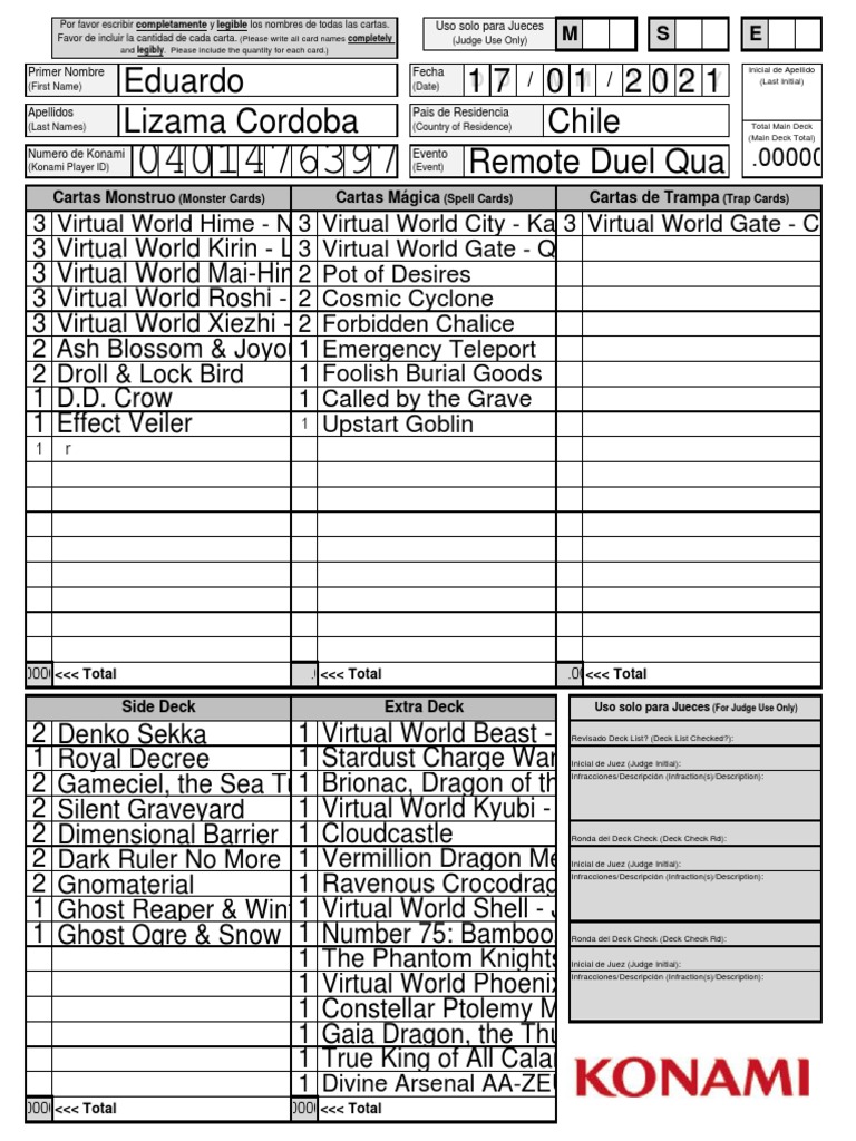 KDE - DeckList Edu RDQ | PDF