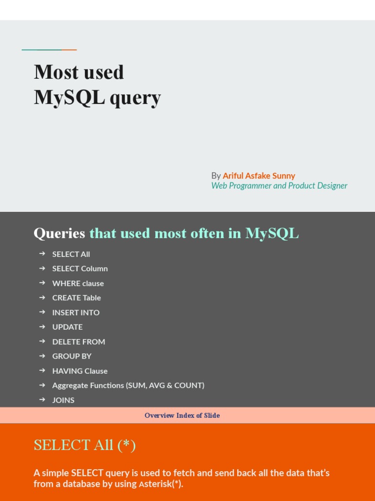 MySQL Query | PDF | Software Development | Computer Data