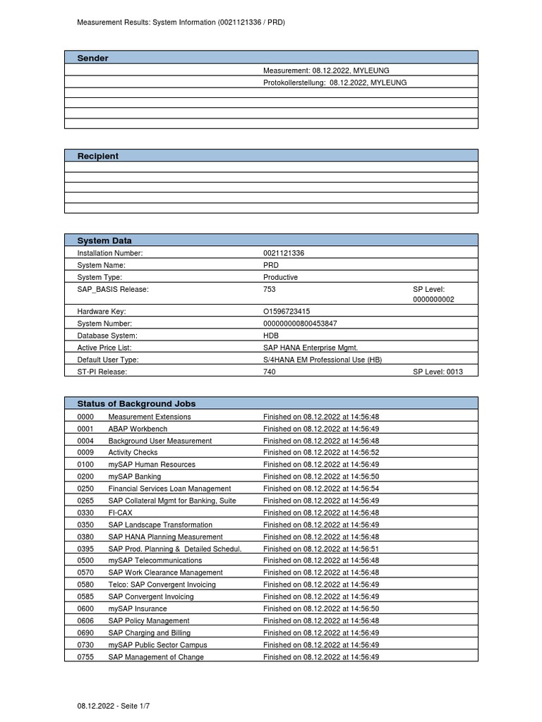 System Performance Report for PRD Environment | PDF | Computing | Business