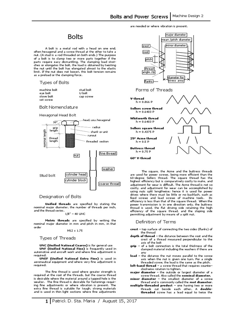 Power Screw Applications and Design | PDF | Screw | Applied And ...