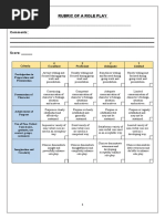 Role Play Rubric: Levels of Quality Criteria 4 Excellent 3 Proficient 2 ...