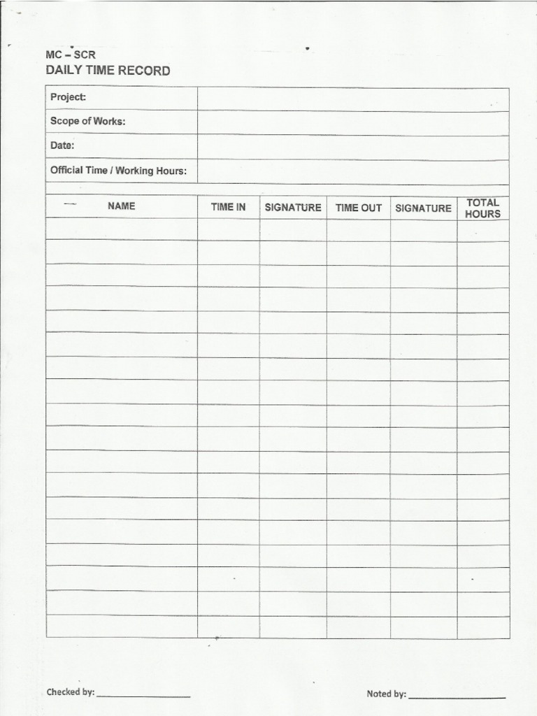 Manual Dtr Form Pdf