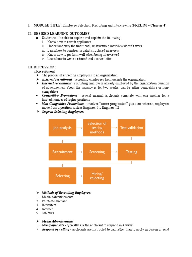 Chapter 4 Module | PDF | Résumé | Recruitment
