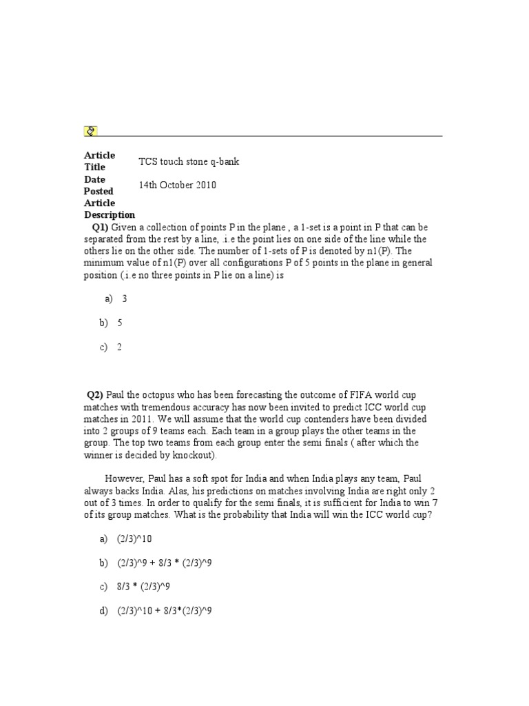TCS-Model Paper | PDF | Ferrari | Sports