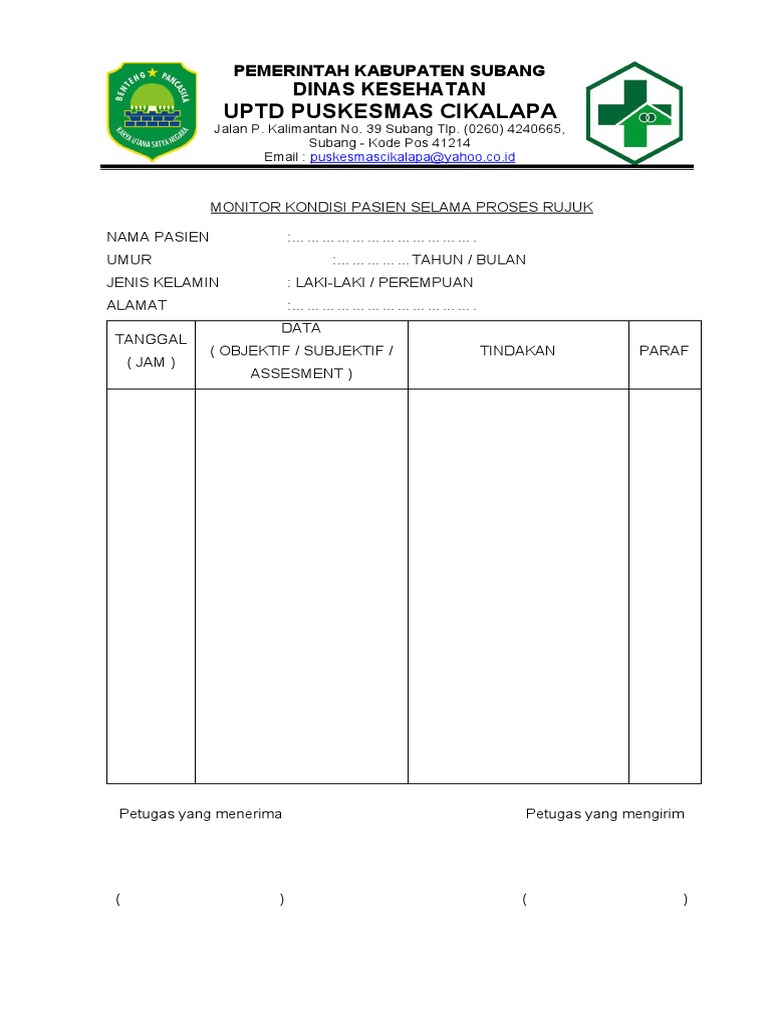 Form Kondisi Pasien | PDF