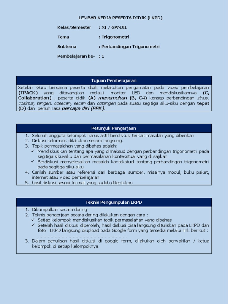 LKPD Pertemuan 1 | PDF