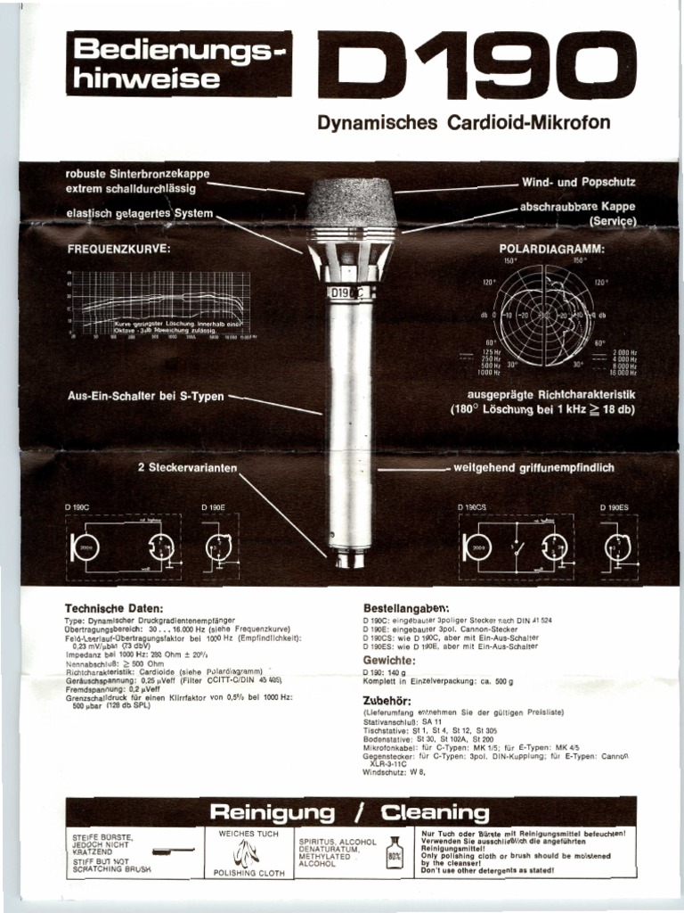 Bedienungshinweise D190 | PDF