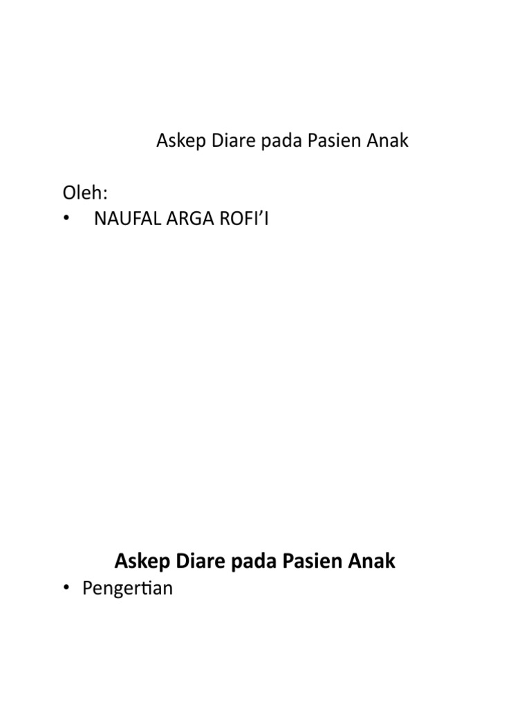 Askep Diare Pada Anak, Naufal Arga R 1B | PDF