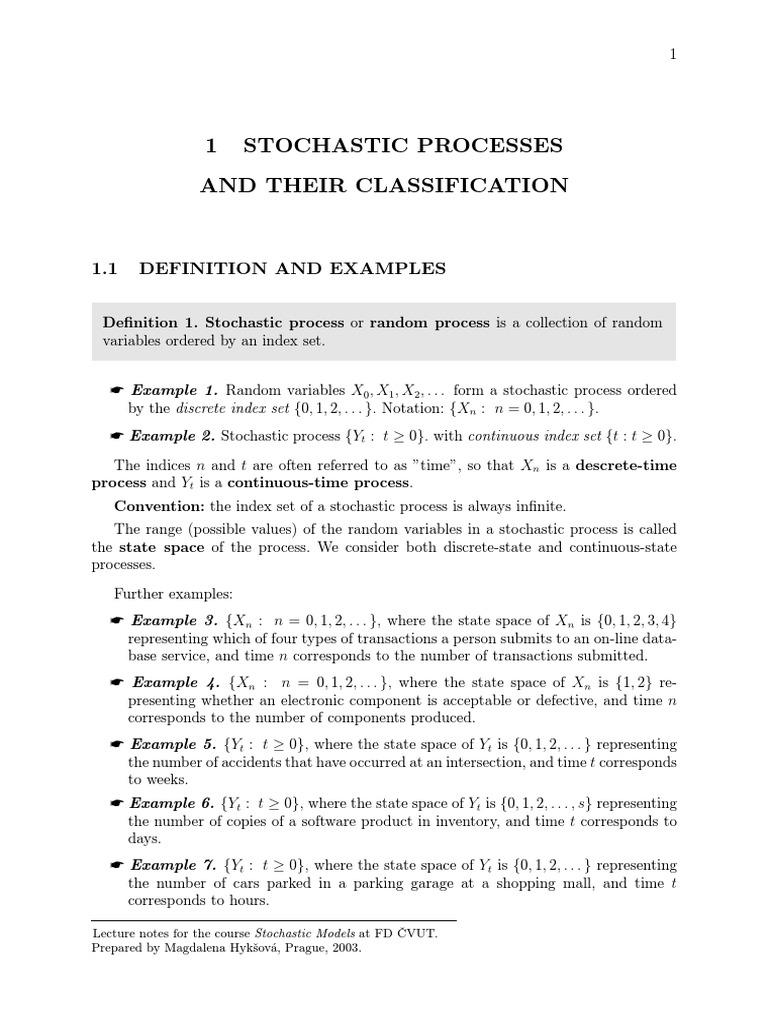 Stochastic Processes Overview | PDF | Probability Density Function ...