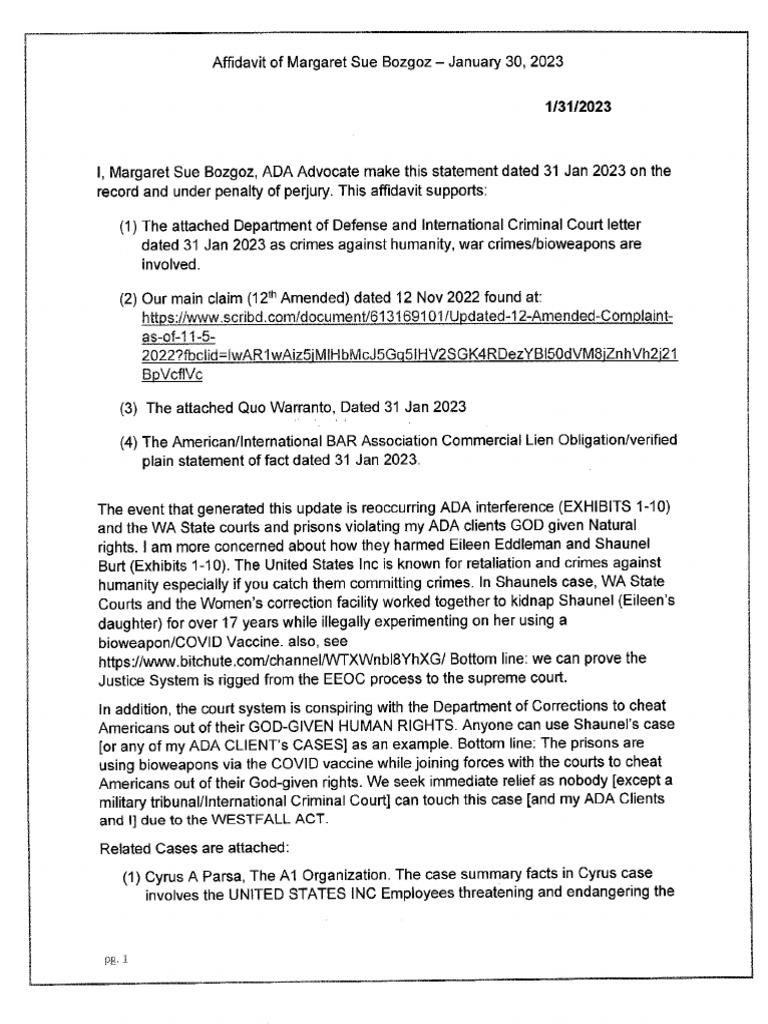 Exhibit 4 Affidavit Update From 30 Jan To 31 Ref Demand Letter Claims ...