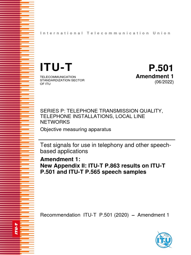 T REC P.501 202206 I!Amd1!PDF E | PDF | Computer Network | Information ...