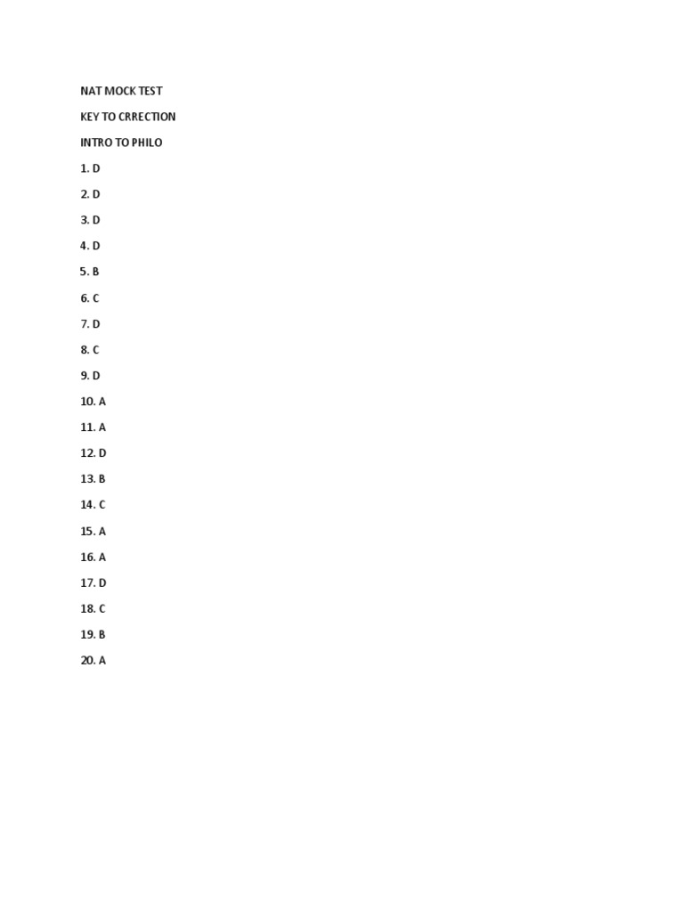 NAT Mock Test Answer Key | PDF | Computers
