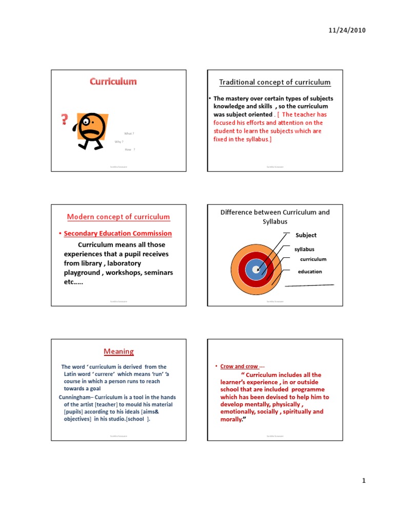 Traditional vs Modern Curriculum Concepts | PDF | Curriculum | Schools