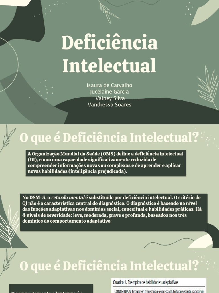 Deficiência Intelectual | PDF | Deficiência intelectual | Doenças e ...