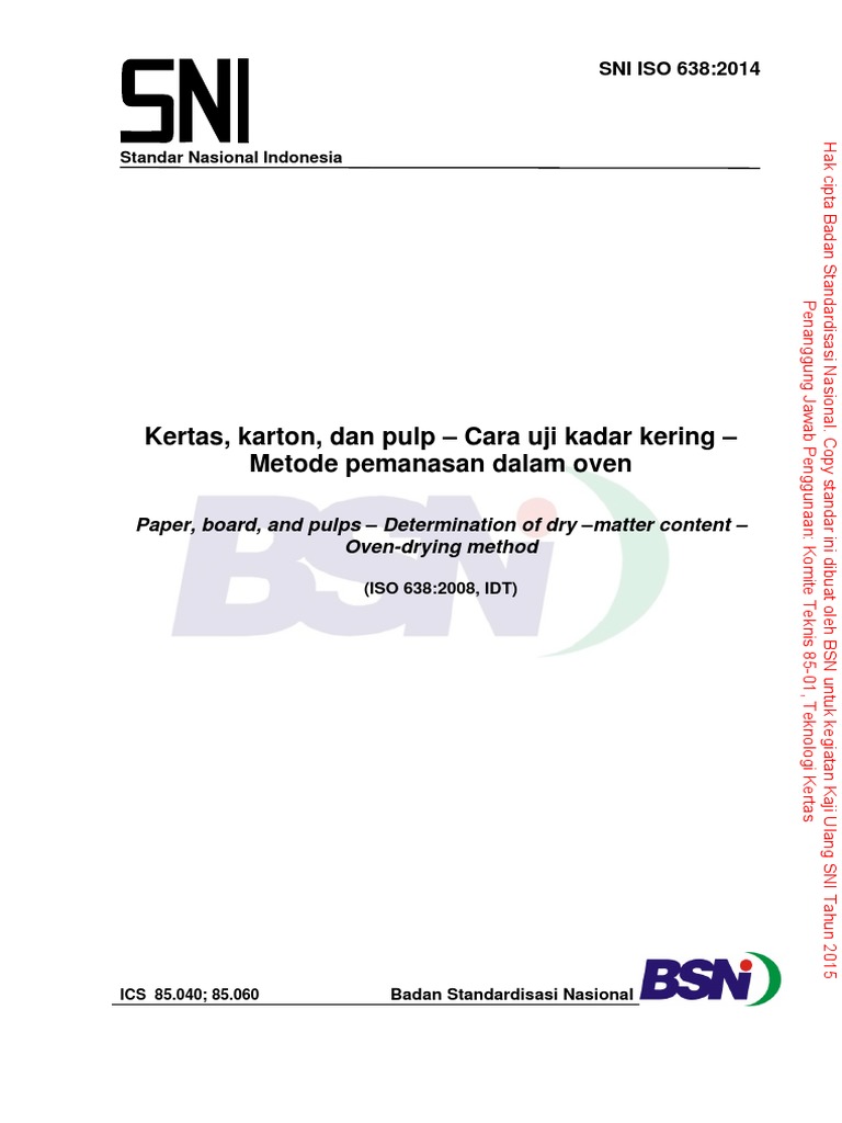 Sni Iso 638-2014 | PDF