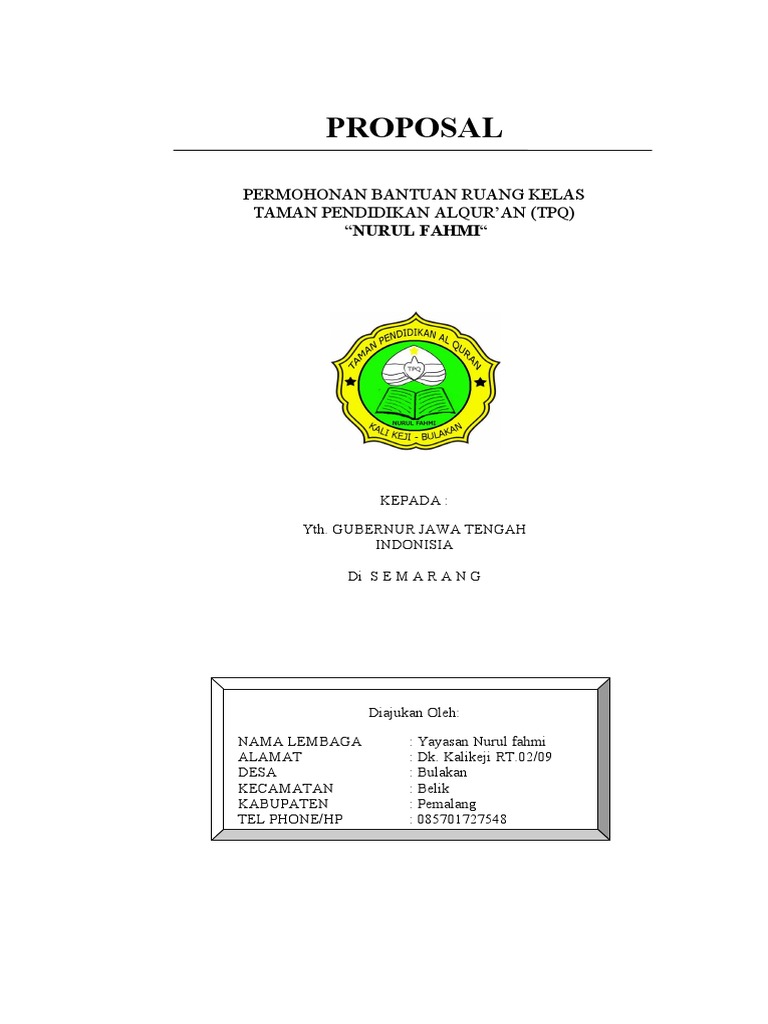 PROPOSAL TPQ Nurul Fahmi | PDF
