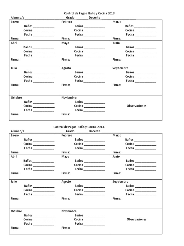 Control de Pagos | PDF | Crecimiento personal y profesional | Finanzas ...
