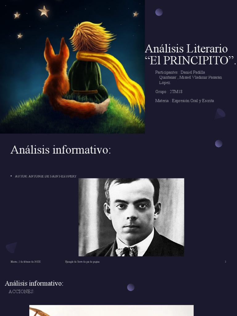 Análisis Literario EL PRINCIPITO | PDF