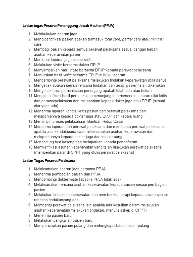 Uraian Tugas PPJA | PDF