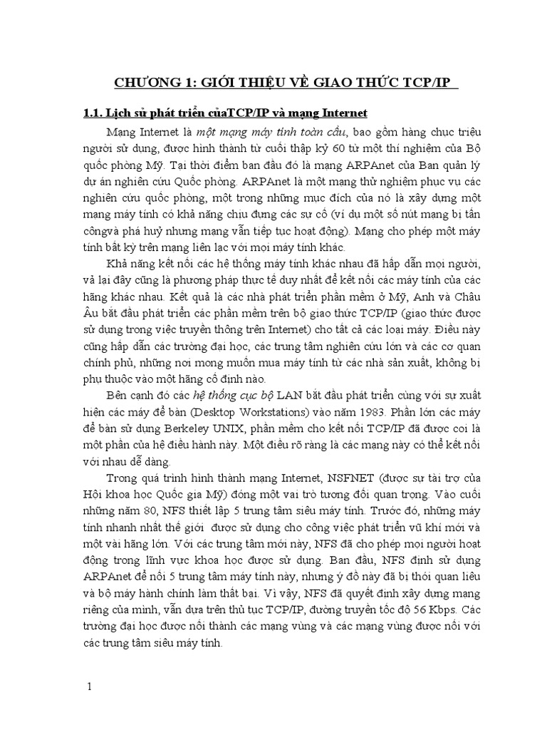 Đề tài - Giao thức TCP - IP | PDF