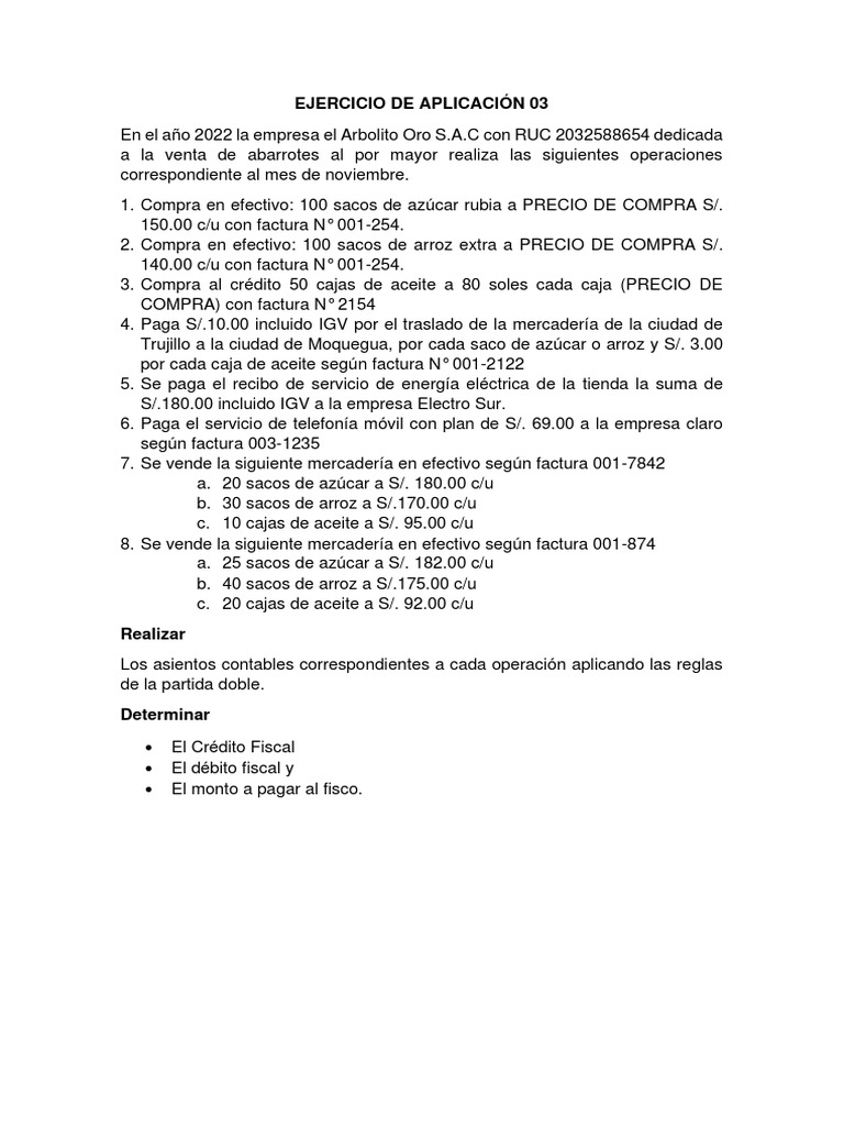 Ejercicio de Aplicación 03-Igv | PDF