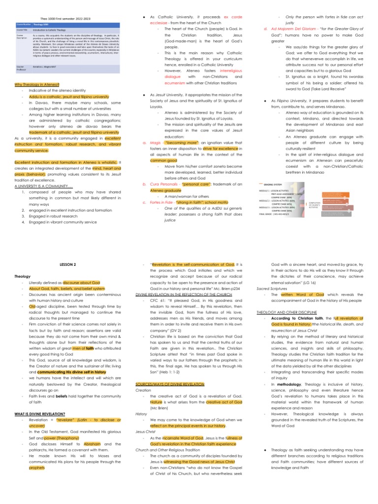 Theo Module 1 | PDF | Faith | Revelation