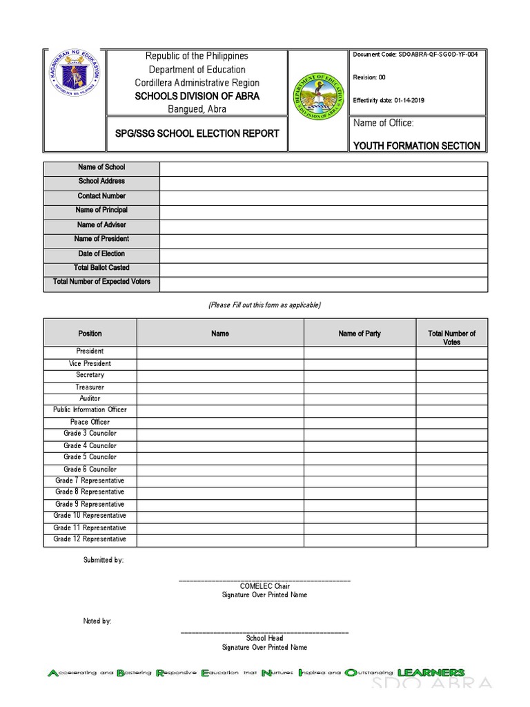 SPGSSG School Election Report | PDF