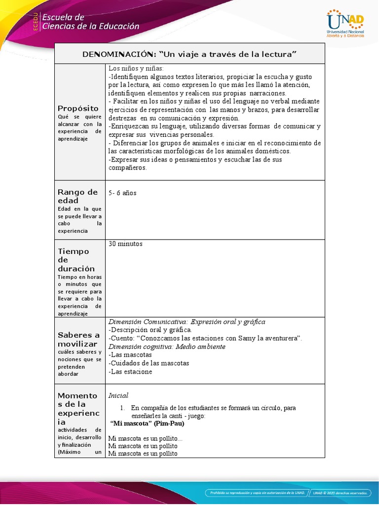 Anexo 3 - Plantilla de Trabajo Unidad 3 - Fase 4 (1) - Vilma | PDF | Aprendizaje | Mascota