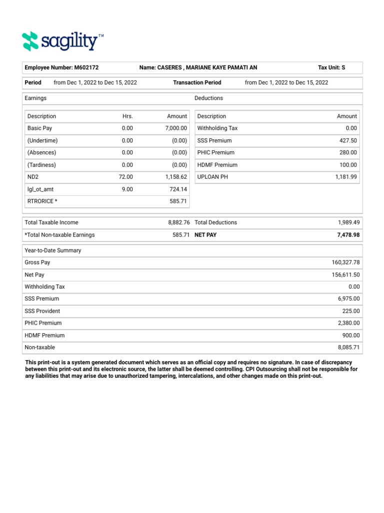 Dec 15 Payslip | Download Free PDF | Economies | Payments