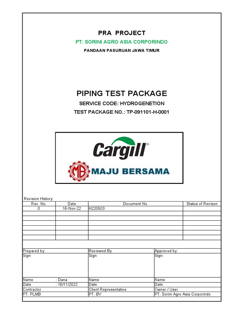 Piping Test Package: Pra Project | PDF | Pipe (Fluid Conveyance ...