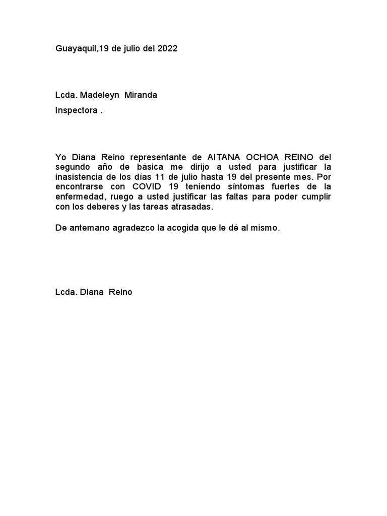 Justificacion de Faltas | PDF