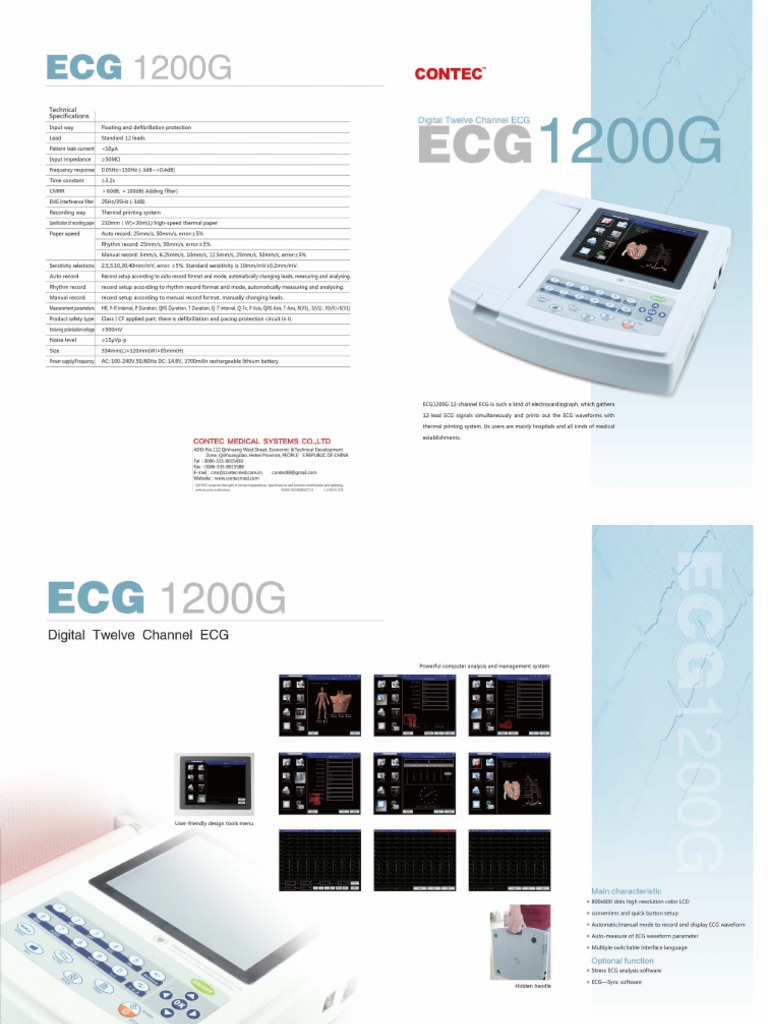 Contec Ecg 1200g Opt | PDF | Electrocardiography | Electrical Engineering