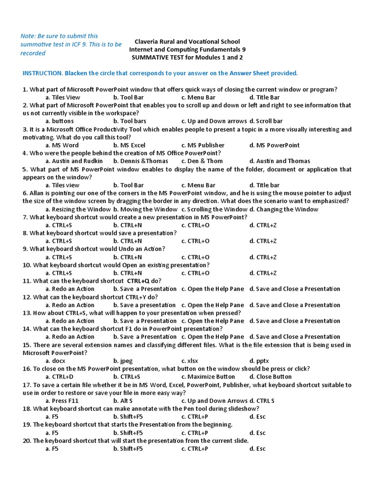 ICF 9 1st Summative | PDF | Window (Computing) | Software
