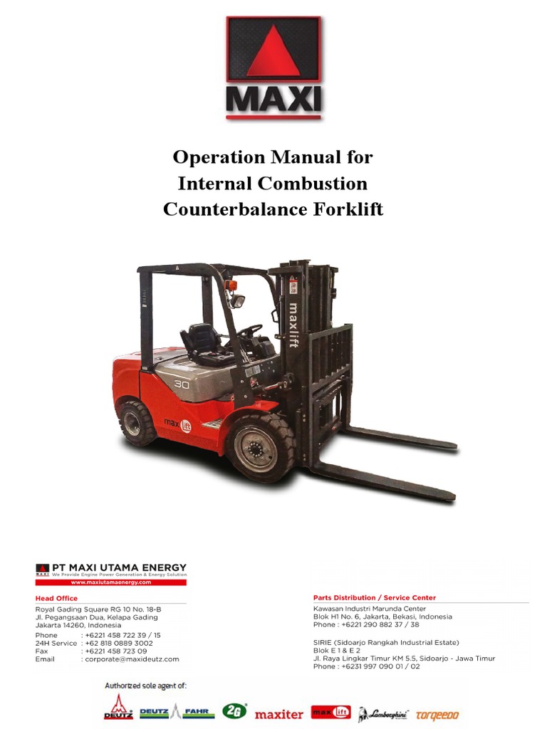 Operating Manual MAXLIFT | PDF | Forklift | Manual Transmission