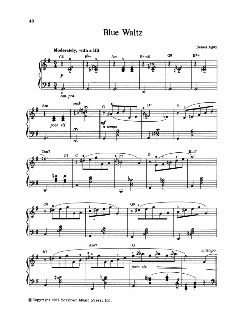 Denes Agay Blue Waltz | PDF
