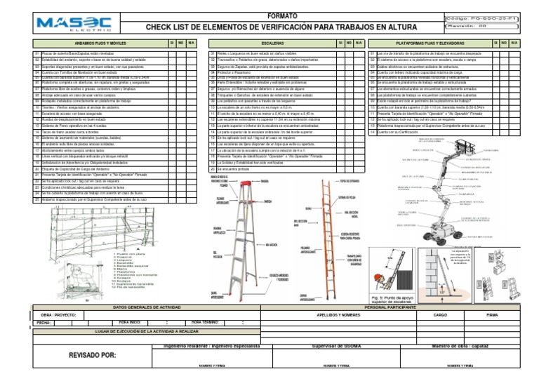 Check List para Trabajos en Altura | PDF | Bienes manufacturados | Equipo