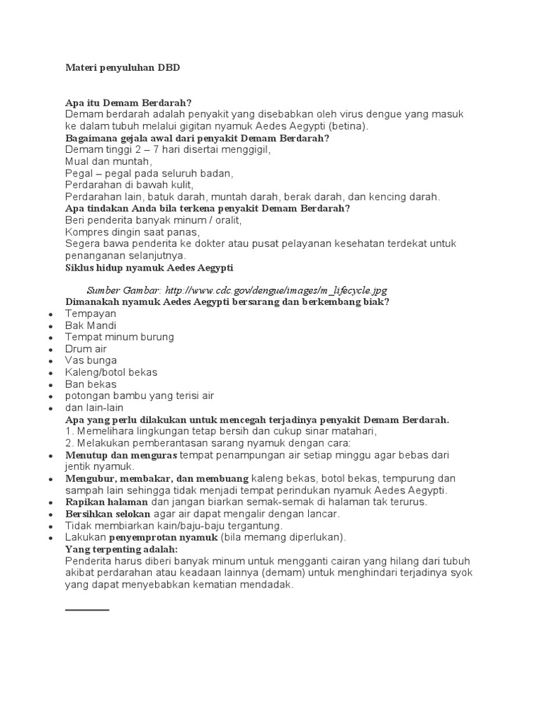 Materi Penyuluhan DBD | PDF | Griya & Taman | Kesehatan Holistik