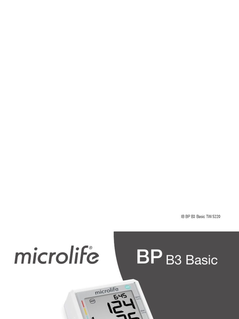 Microlife BP B3 Basic 電子血壓計 | PDF