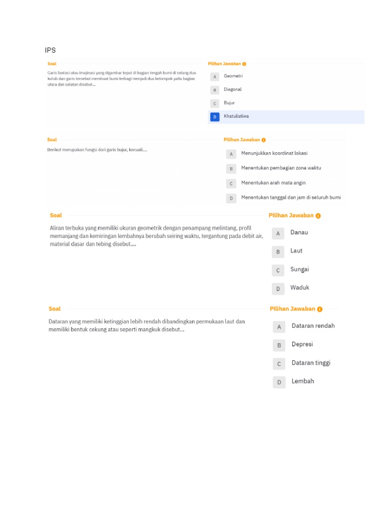 Soal-Soal Orbit IPS | PDF