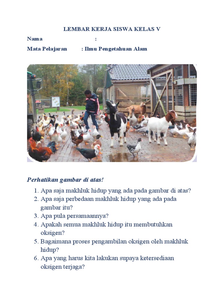LEMBAR KERJA SISWA KELAS V - IPA Tema 2 | PDF