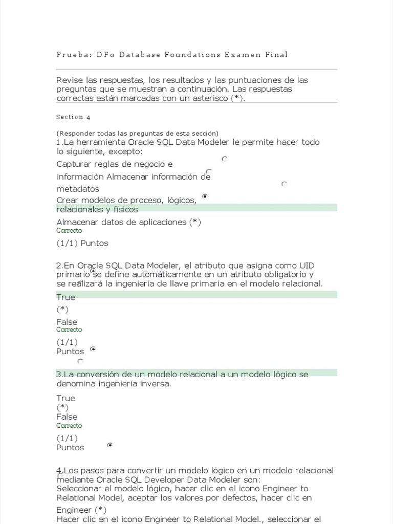 Dfo Database Foundations Examen Final | Descargar gratis PDF | SQL | Bases de datos