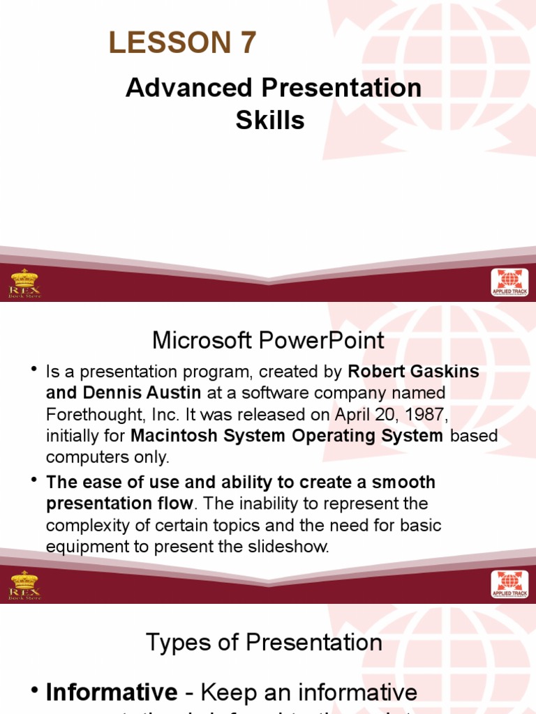 L7 Advanced Presentation Skills | PDF | Hyperlink | Microsoft Power Point